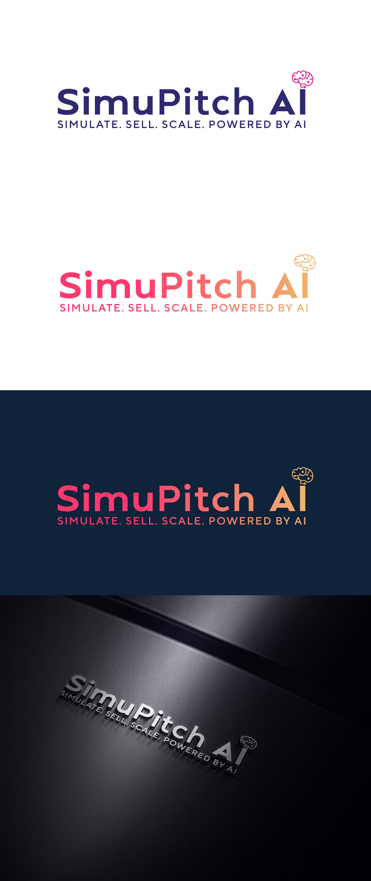 Logo Design for SimuPitch AI / Simulate. Sell. Scale. Powered by AI. by ...