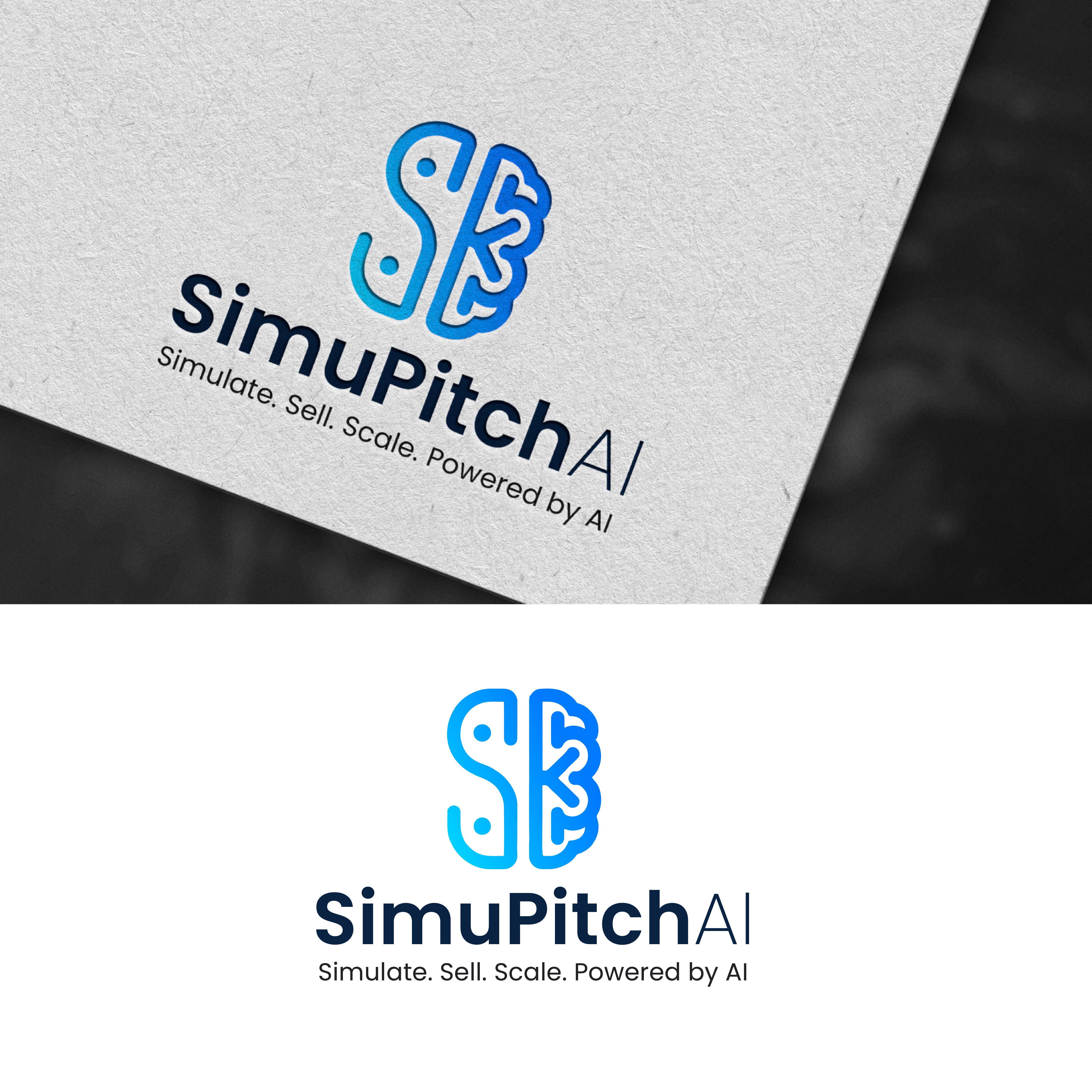 Logo Design for SimuPitch AI / Simulate. Sell. Scale. Powered by AI. by ...