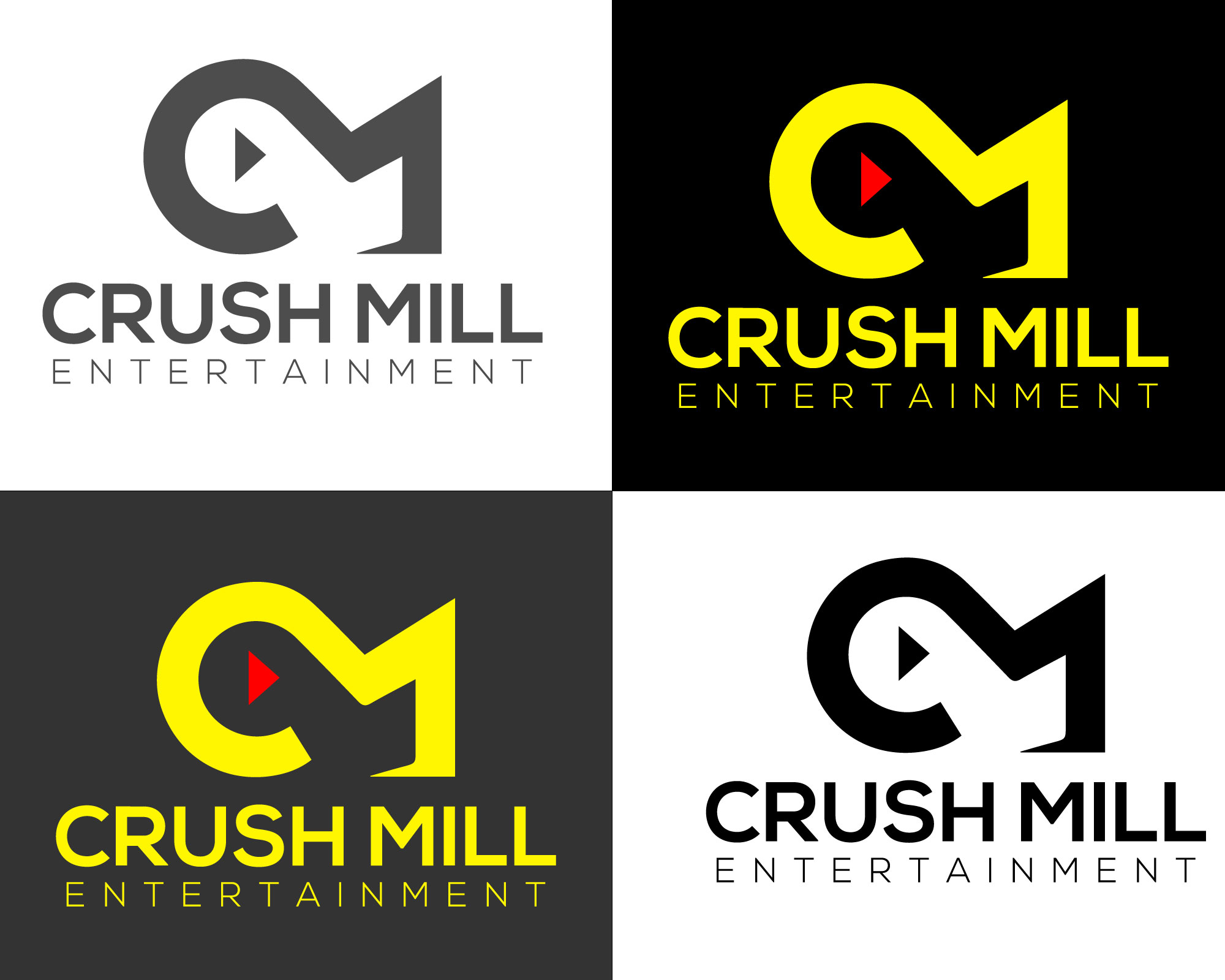 Elegant, Playful Logo Design for Crush Mill Entertainment by ...