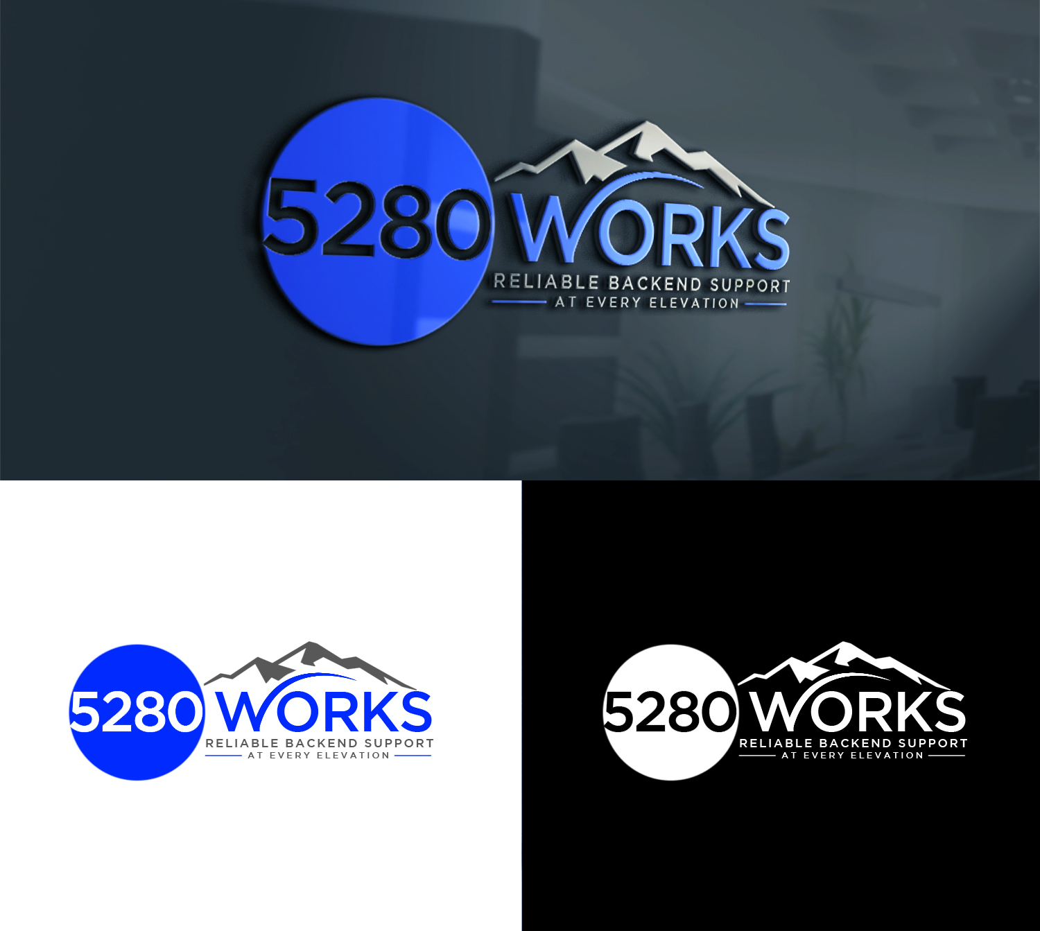 Elegant, Playful Logo Design for 5280 WORKS (Tagline: "Reliable backend ...
