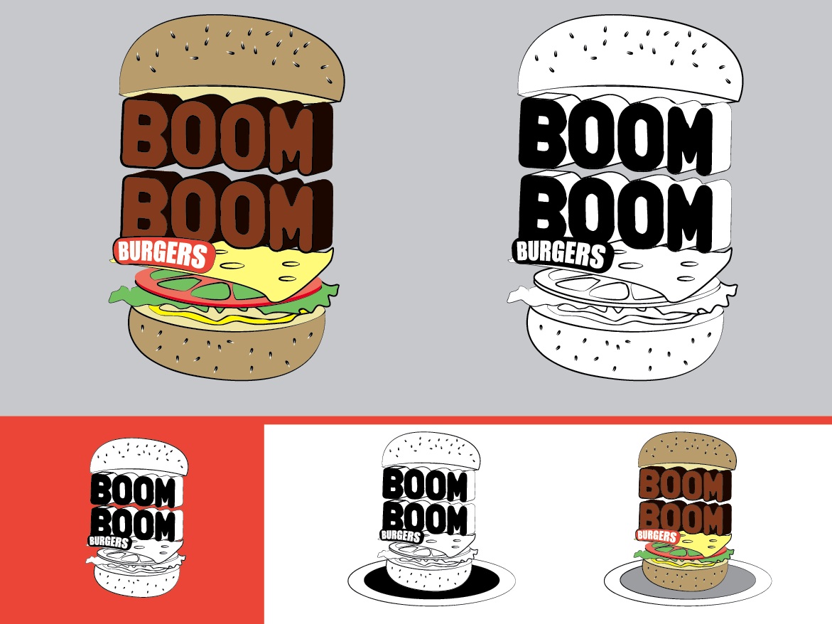 Playful, Personable, Marketing Logo Design for "Boom Boom Burgers" by ...