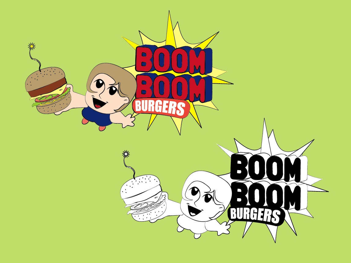 Playful, Personable, Marketing Logo Design for "Boom Boom Burgers" by ...