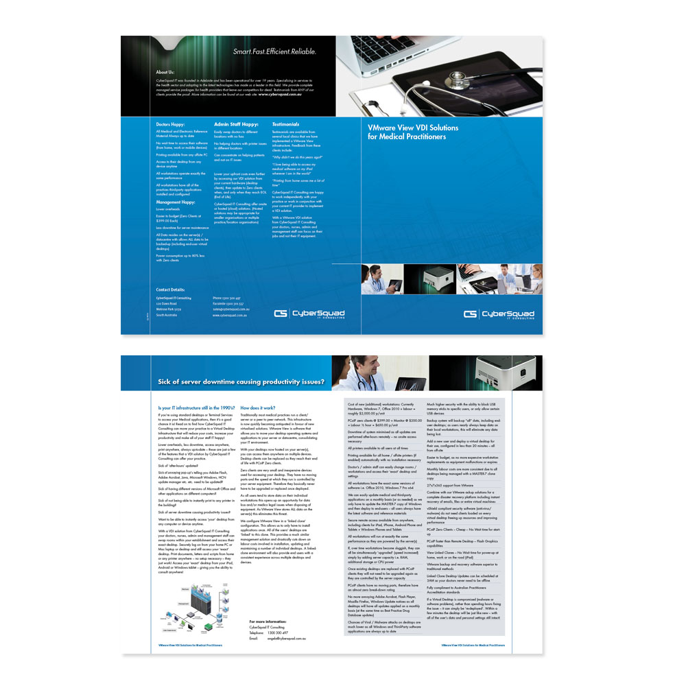 Serious, Modern, Computer Brochure Design for CyberSquad IT Consulting ...