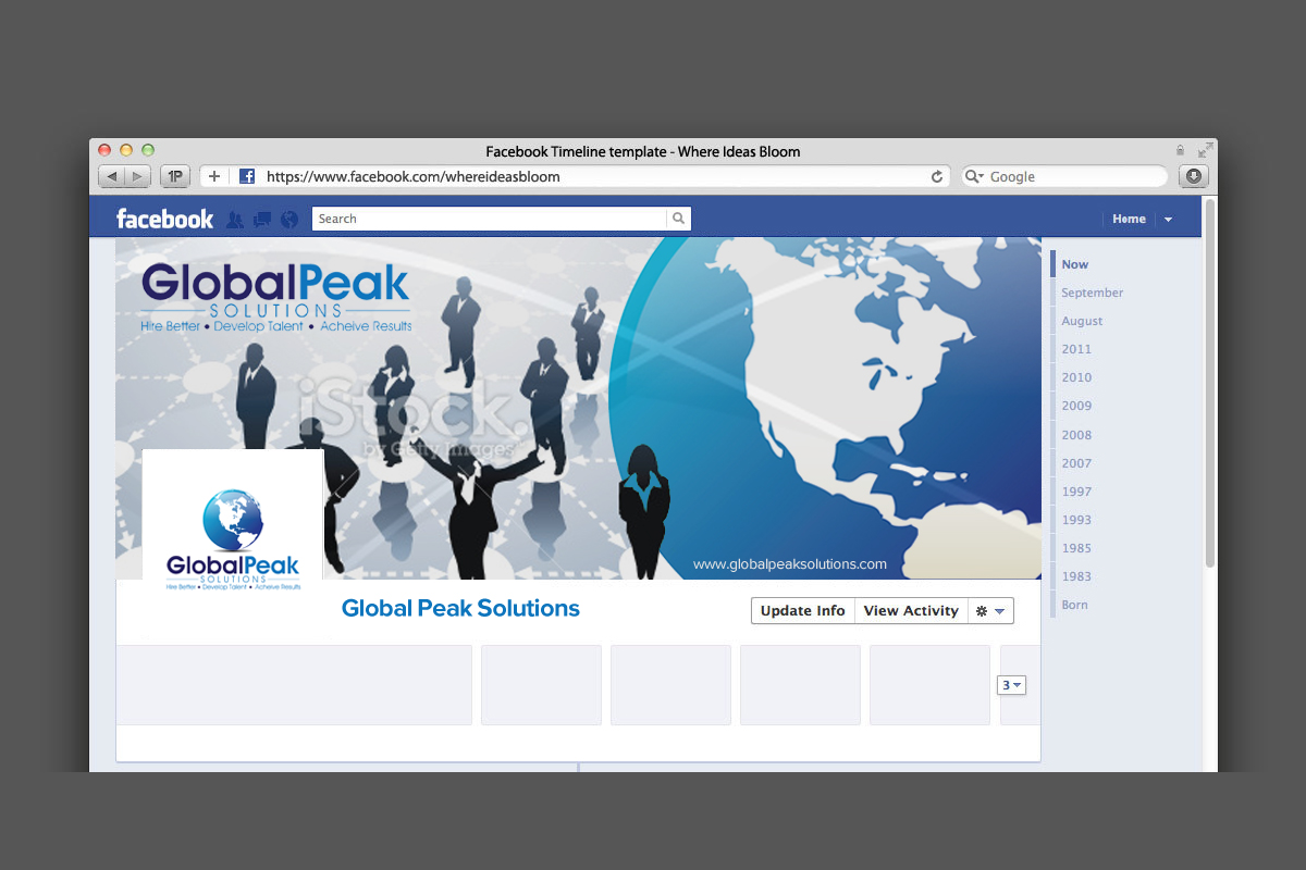 Modern, Bold, Business Facebook Design for Global Peak Solutions, LLC by diRtY.EMM | Design #3441477