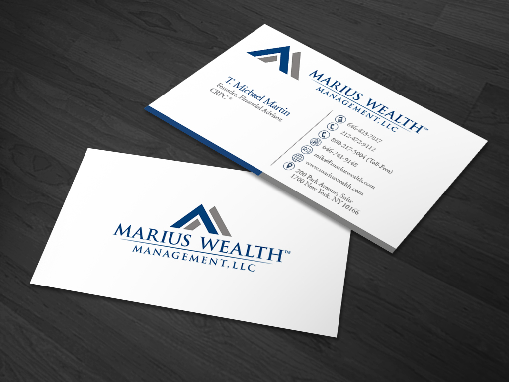 Investment Business Card Design for Marius Wealth Management LLC by ...