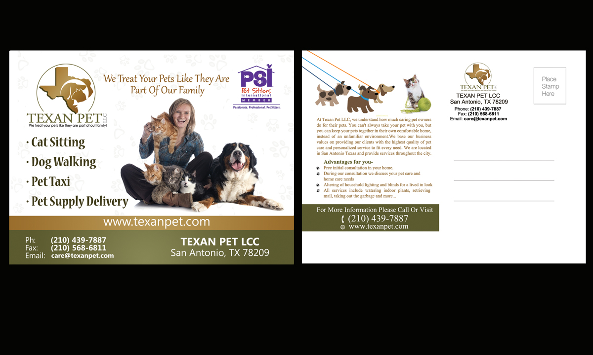 Feminine, Upmarket, Pet Postcard Design for Texan Pet LLC by ...