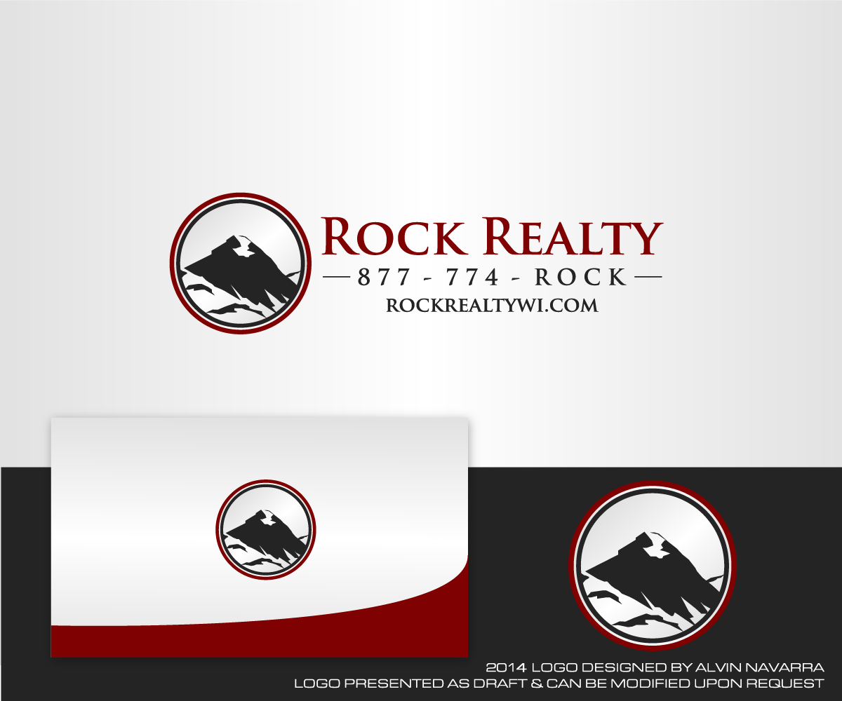 Bold, Serious, Real Estate Logo Design for Rock Realty, 877-774-ROCK ...