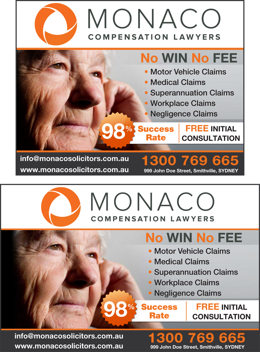 Serious, Modern, Law Firm Advertisement Design for Monaco Solicitors by ...