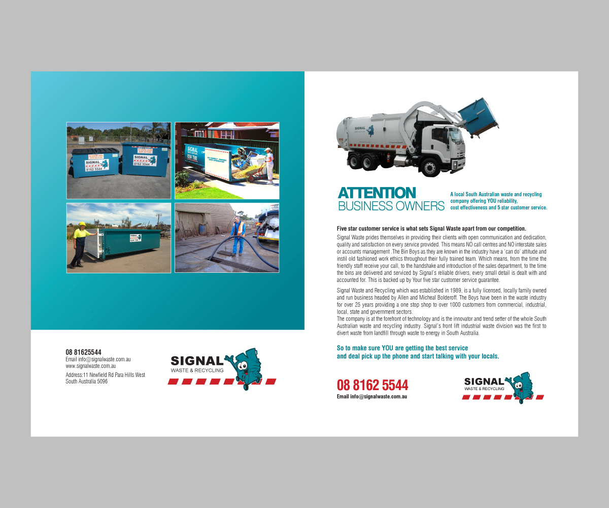 Bold, Serious, Communication Brochure Design for Signal waste and ...