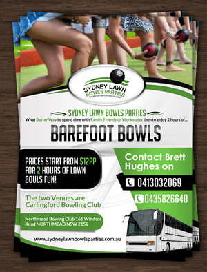 Lawn Bowls Flyer | 15 Flyer Designs for Sydney Lawn Bowls Parties