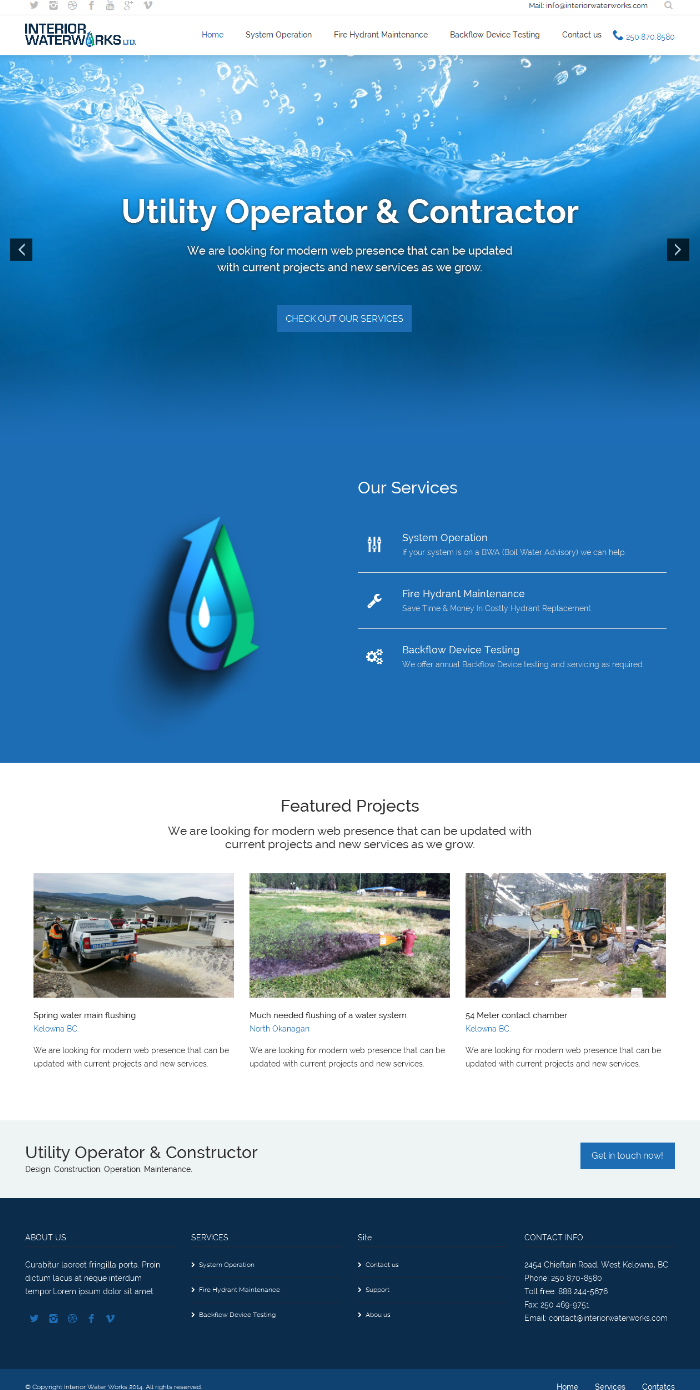 Masculine, Bold, Utility Web Design for Interior Waterworks Ltd by ...