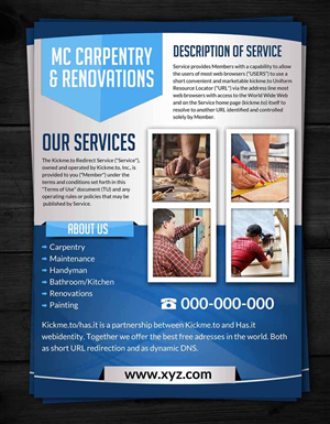 Small carpentry business advertising flyer | 13 Flyer Designs for MC ...
