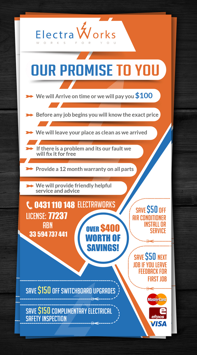 Modern, Colorful, Air Conditioning Flyer Design for ElectraWorks by ...
