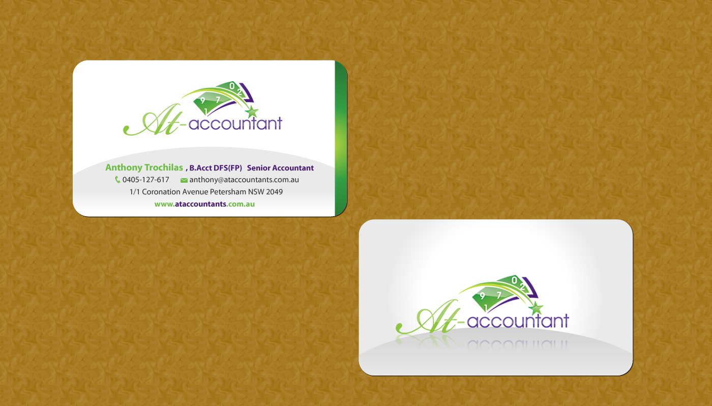 Professional, Serious, Accounting Business Card Design for AT ...