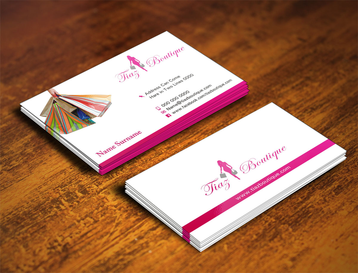 Boutique Business Card Design For Tiaz Boutique By Poonam Gupta