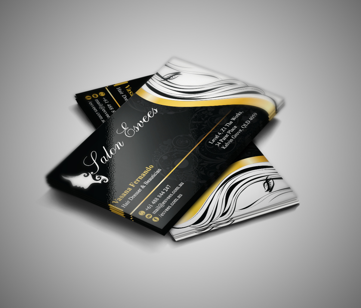 Serious, Modern, Hair Business Card Design for a Company by MT | Design ...