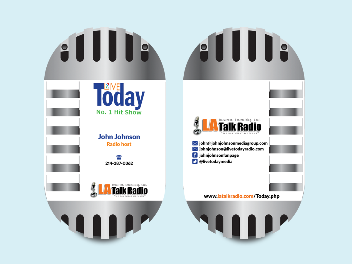 Graphic Designer Business Card Design for LIVE Today Radio with John ...