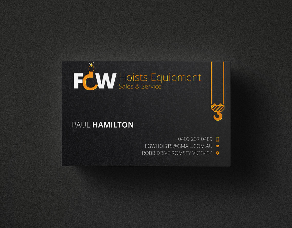 Automotive Business Card Design for FGW Hoists by stoodio.id | Design ...