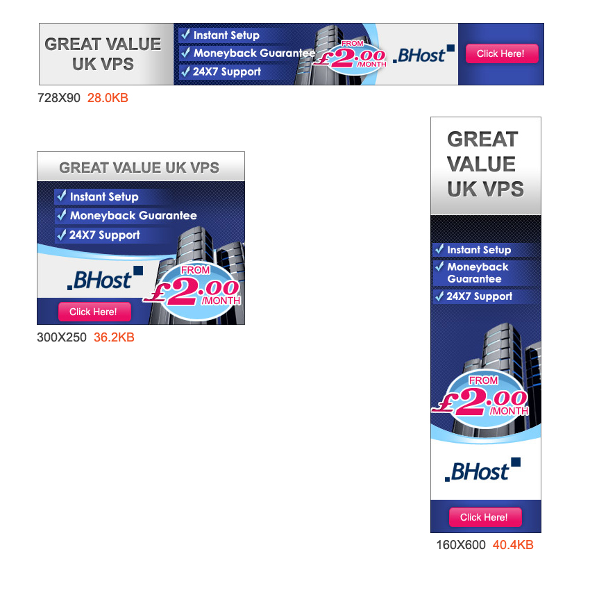 Upmarket, Masculine, Pricing Banner Ad Design for BHost Limited by ...
