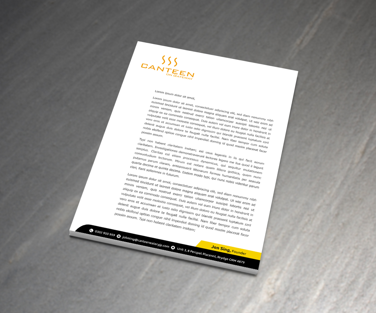 Cafe Letterhead Design for a Company by ideaz2050 | Design #4061085