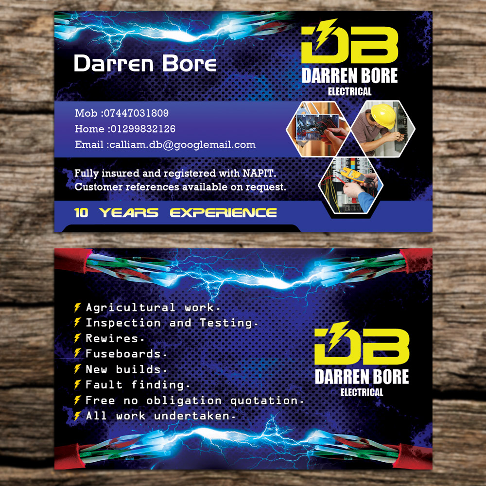 Electrical Business Card Design for a Company by Sandaruwan | Design ...