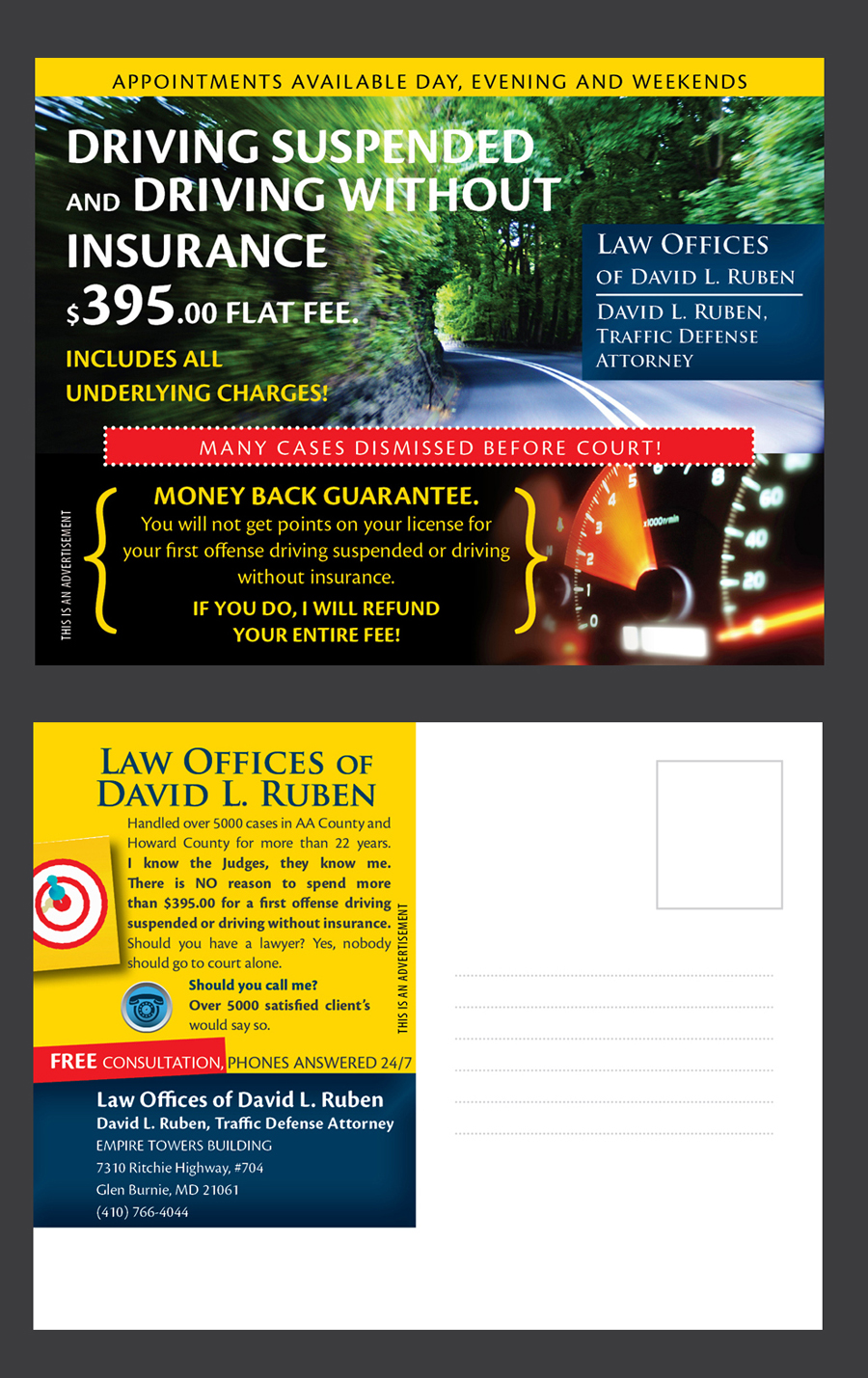 Attorney Postcard Design for a Company by INGA DESIGN | Design #4219451