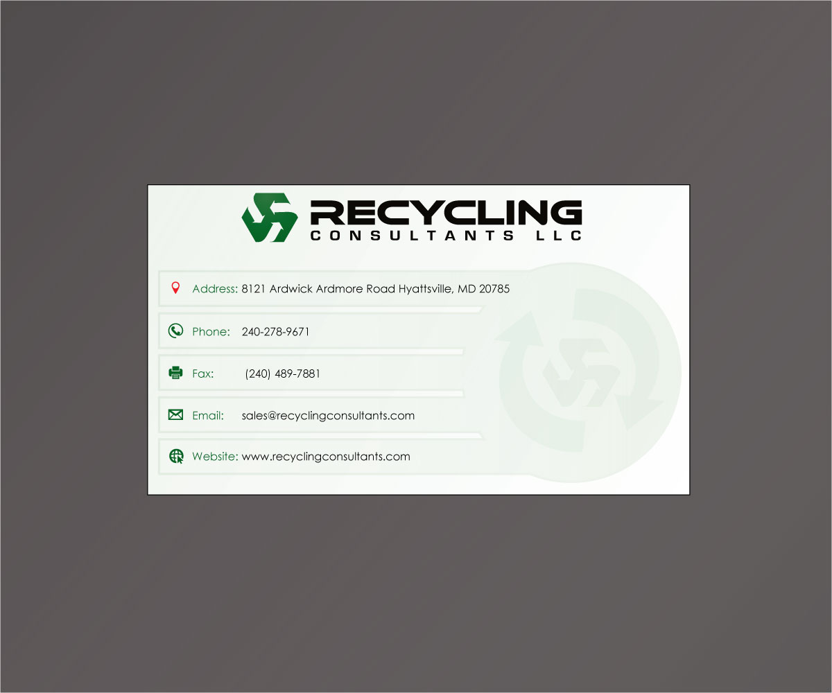 Recycling Business Card Design for a Company by TheQuickResponse ...