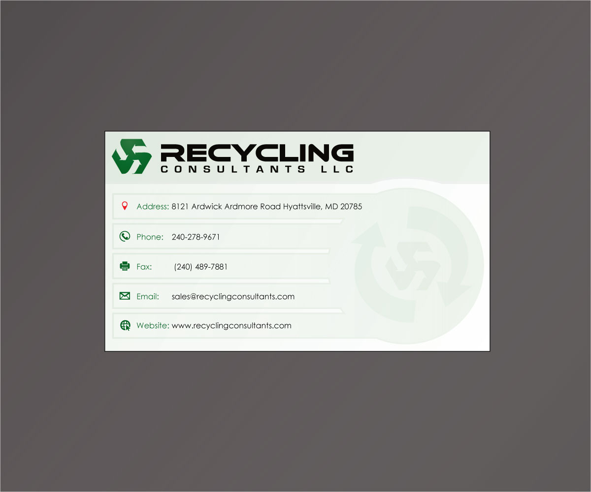Recycling Business Card Design for a Company by TheQuickResponse ...