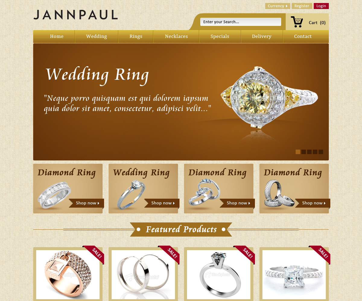 Economical, Bold, Jewelry Web Design for JANNPAUL by WebNX | Design ...