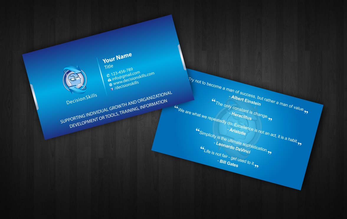Modern, Upmarket, Business Business Card Design for DecisionSkills by ...