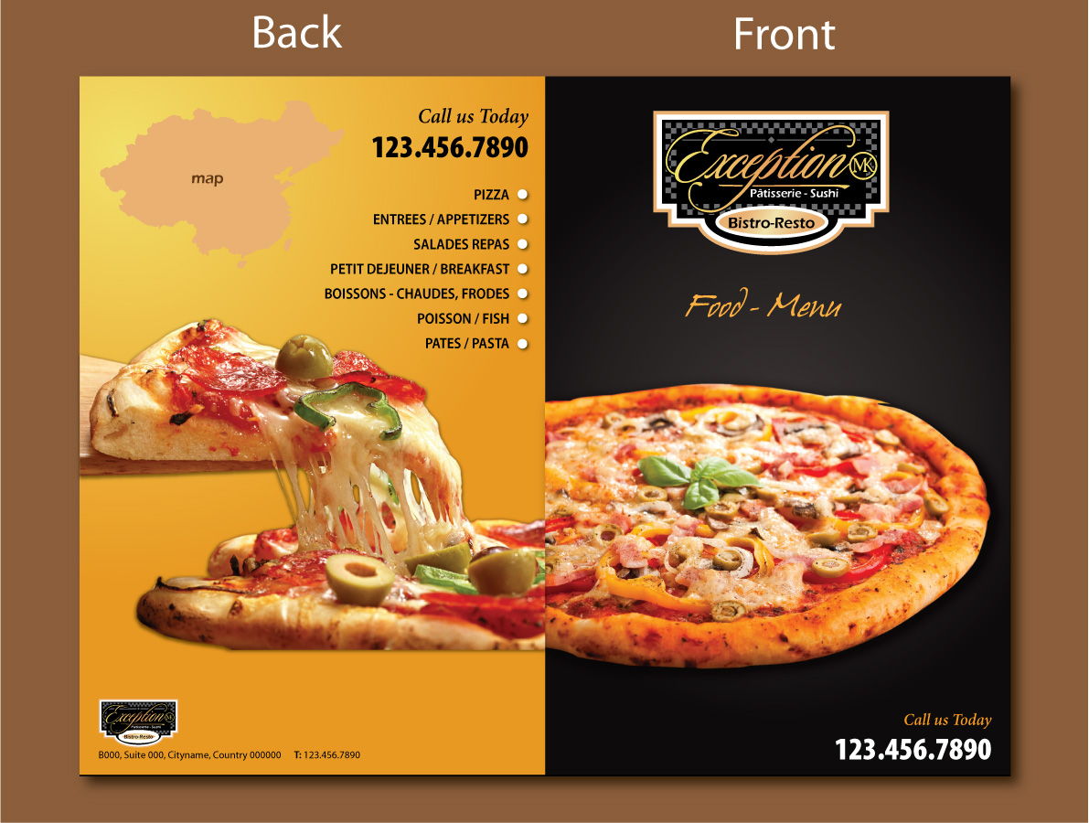 Elegant, Serious, Restaurant Menu Design for exception by Sbss | Design ...