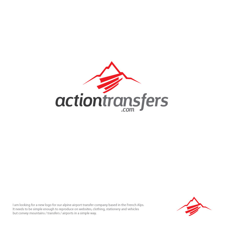 Airport Logo Design for actiontransfers.com / alpine resort transfers by Logoziner | Design #4504639