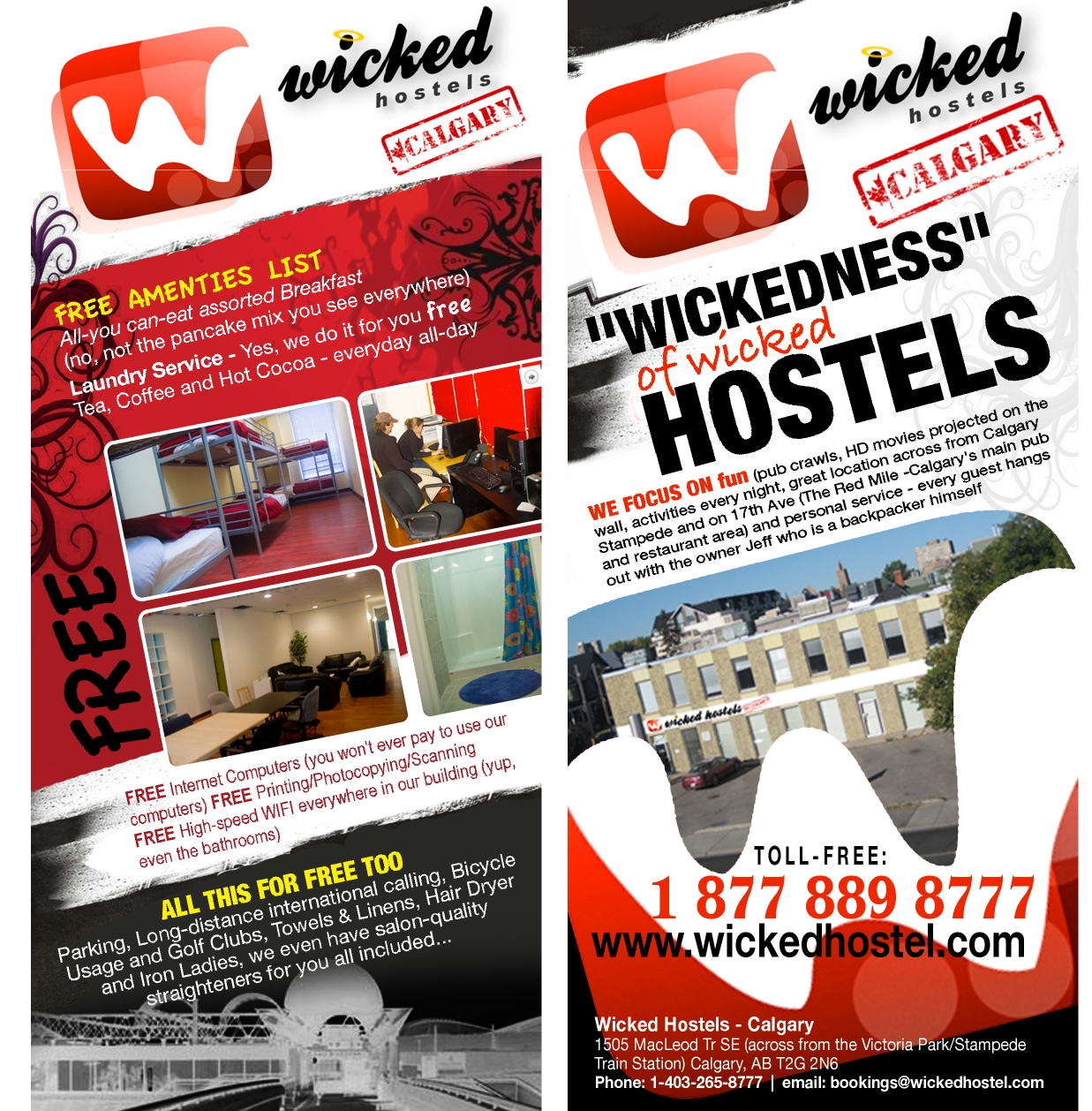 Bold, Playful, Hostel Flyer Design for Wicked Hostels by aneela ...