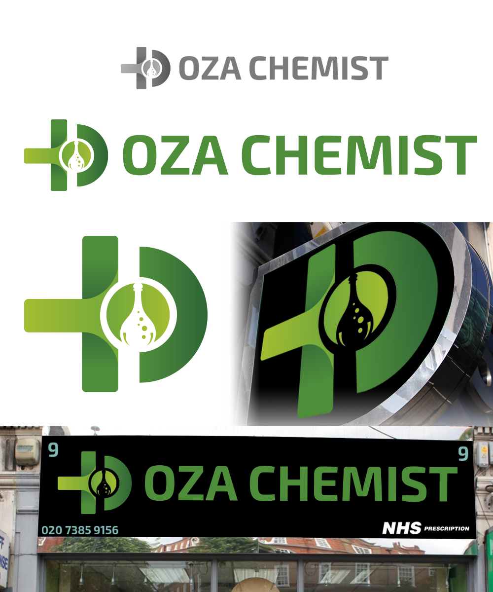 Serious, Masculine, Pharmacy Logo Design for Oza Chemist by StudioD ...