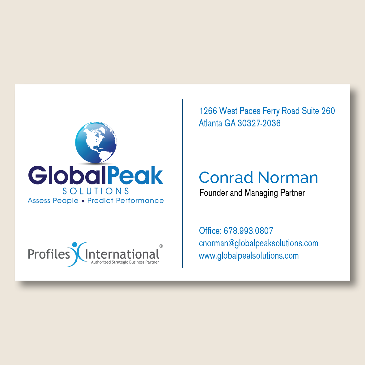 Business Business Card Design for Global Peak Solutions, LLC by dotnot ...
