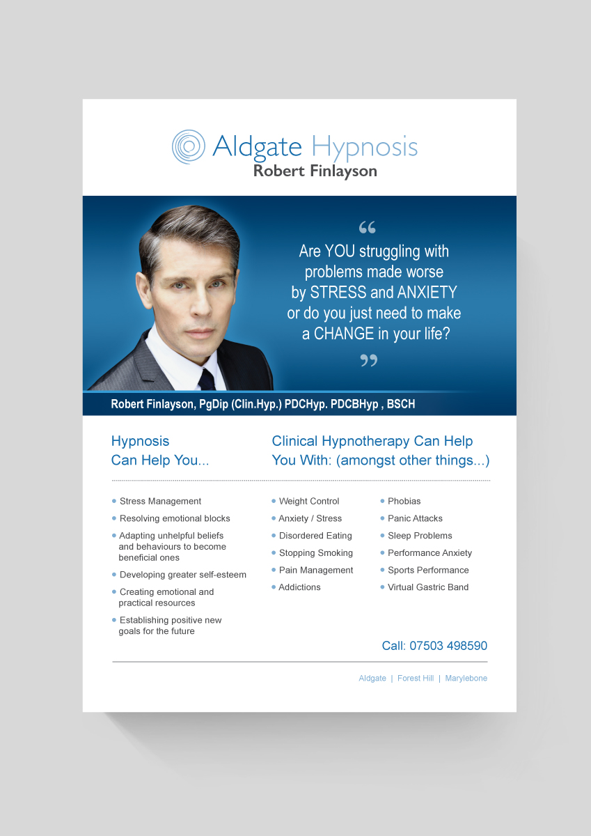 Modern, Upmarket, Hypnotherapy Flyer Design for a Company by maria ...