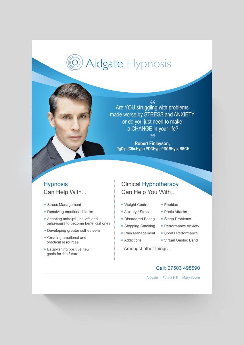 Modern, Upmarket, Hypnotherapy Flyer Design for a Company by maria ...