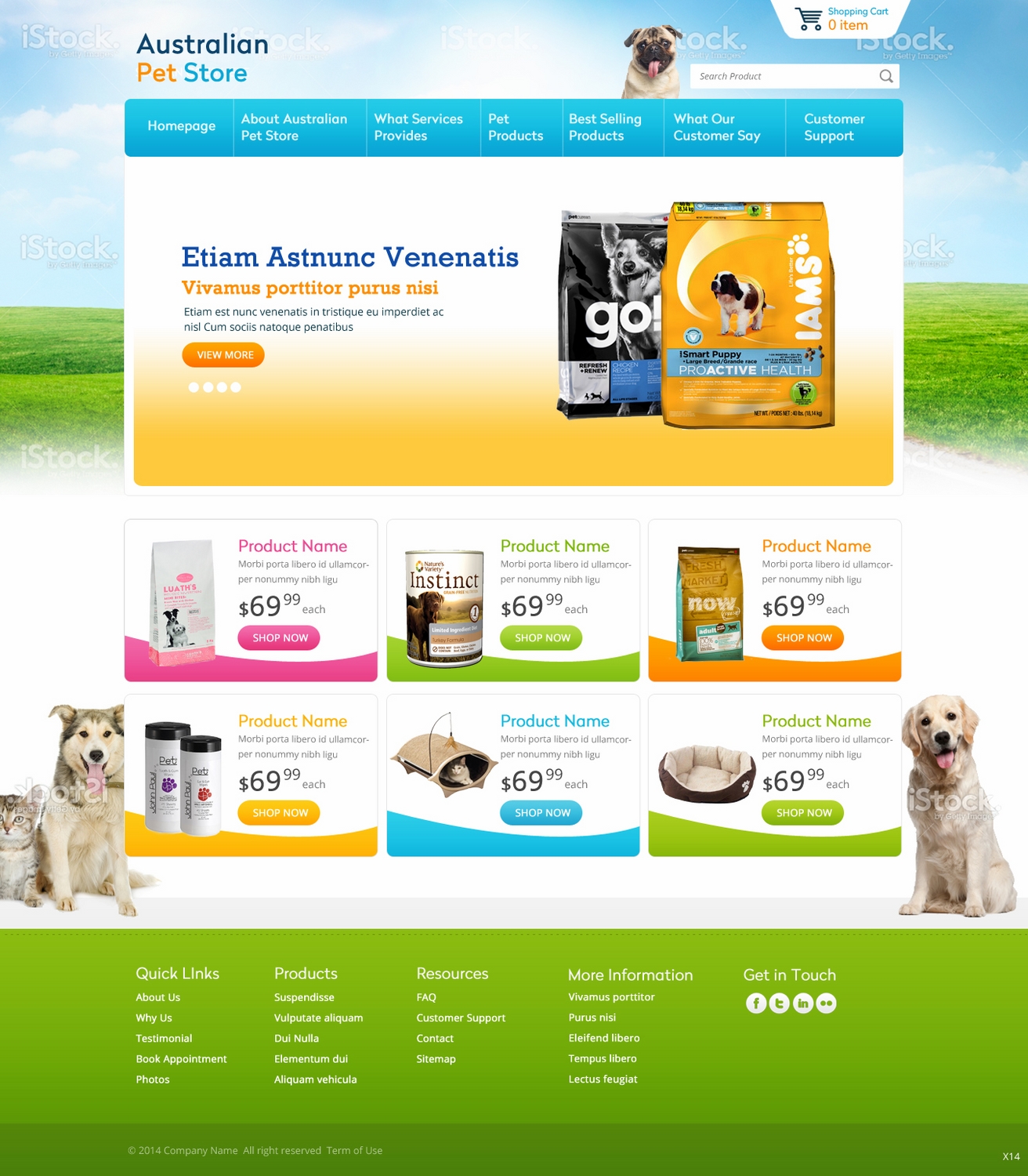 Modern, Bold, Pet Web Design for a Company by pb | Design #4713262