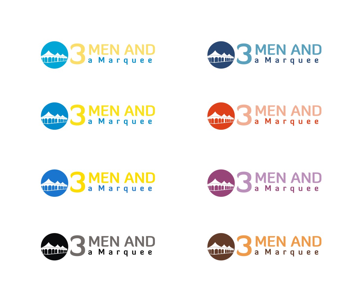 Bold, Playful, Wedding Logo Design for 3 Men and a Marquee by Parshu ...