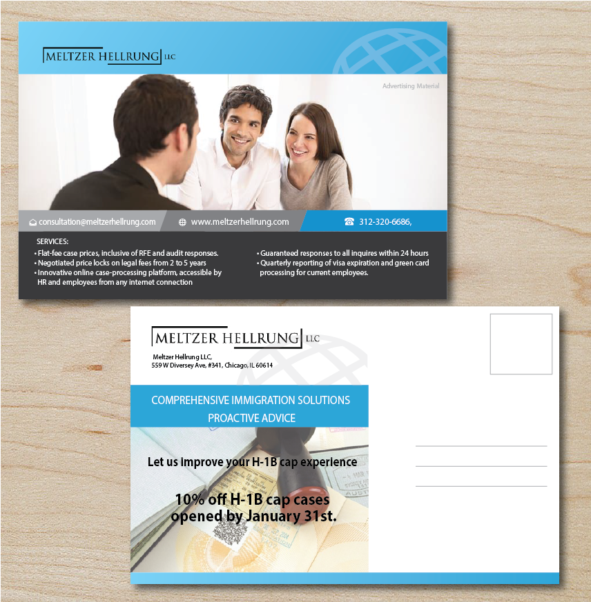 Bold, Modern, Advertising Postcard Design for a Company by alex989 ...