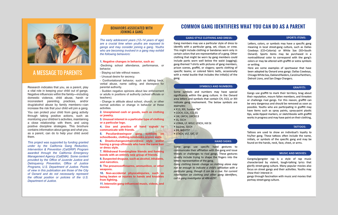 Serious, Professional, Work Brochure Design for Oxnard Police ...