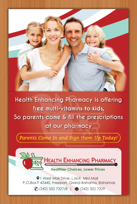 Modern, Colorful, Pharmacy Advertisement Design for Health Enhancing ...