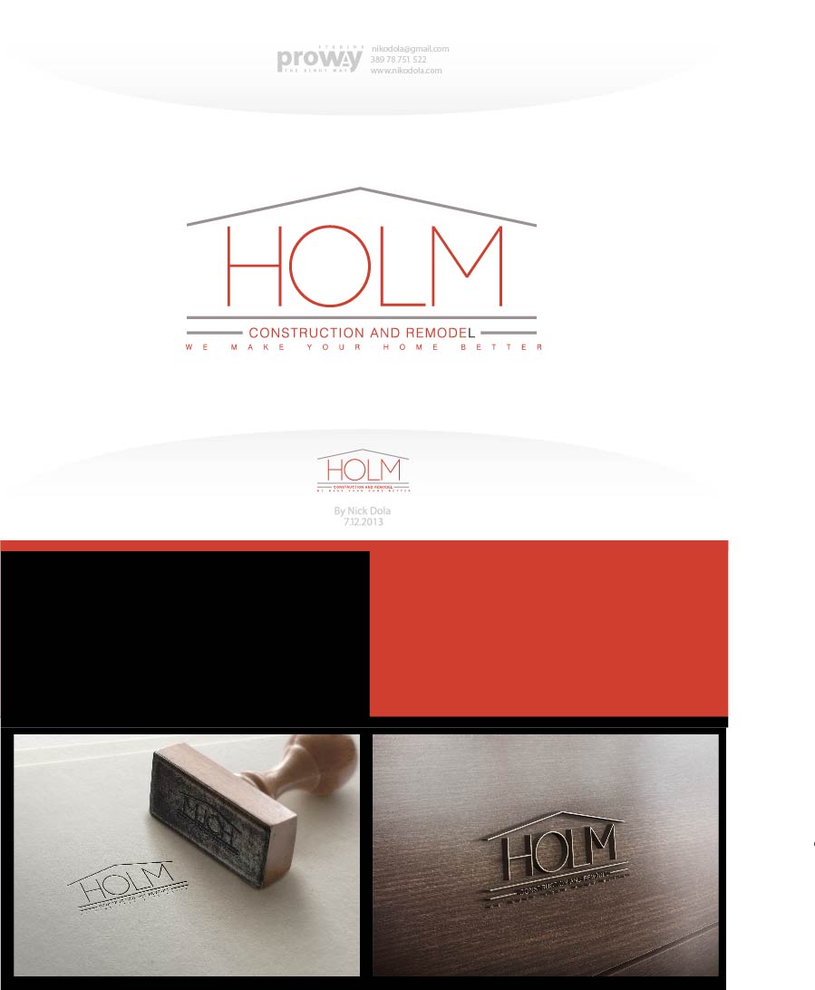 Building Diseño de Logo for Holm Construction and Remodel - We make ...