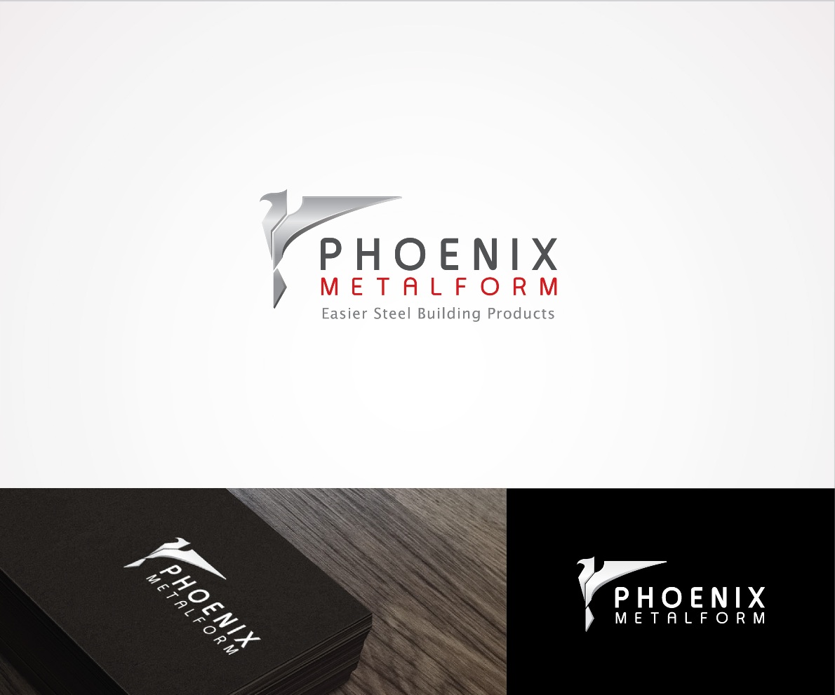 Construction Logo Design for Phoenix Metalform Easier Steel Building ...