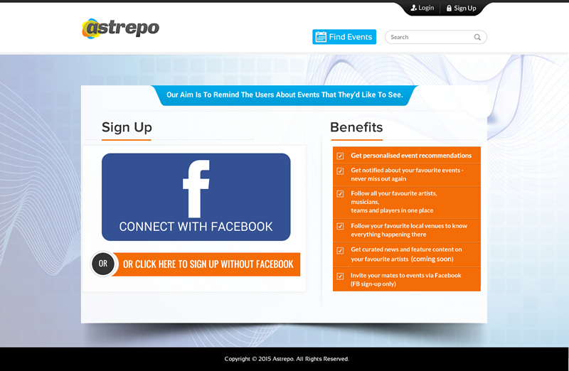 Modern, Personable, Events Web Design for Astrepo by Sbss | Design #5432372