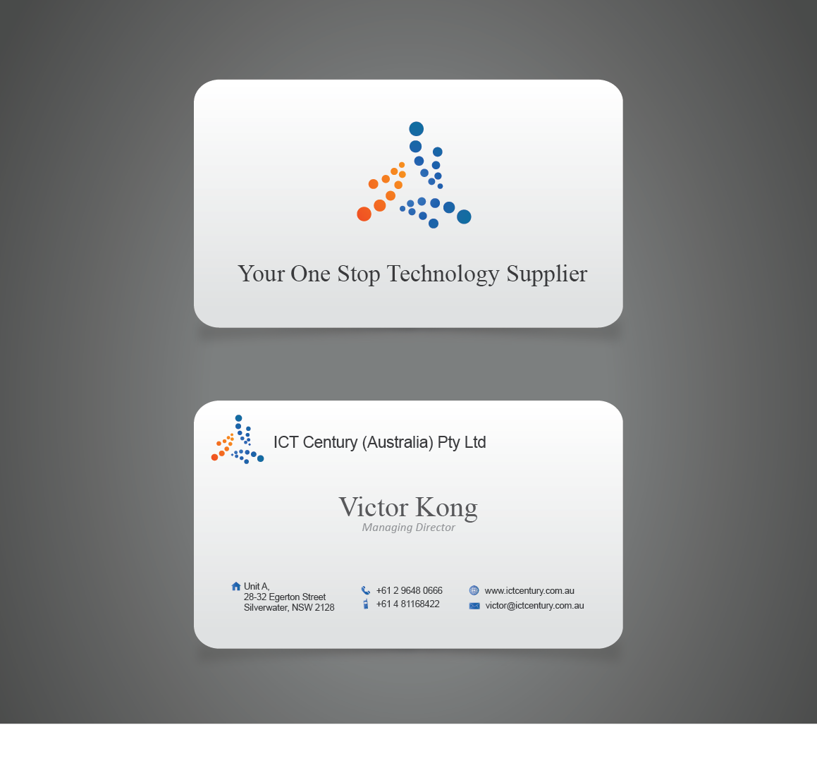 Conservative, Serious, Business Business Card Design for ICT Century ...
